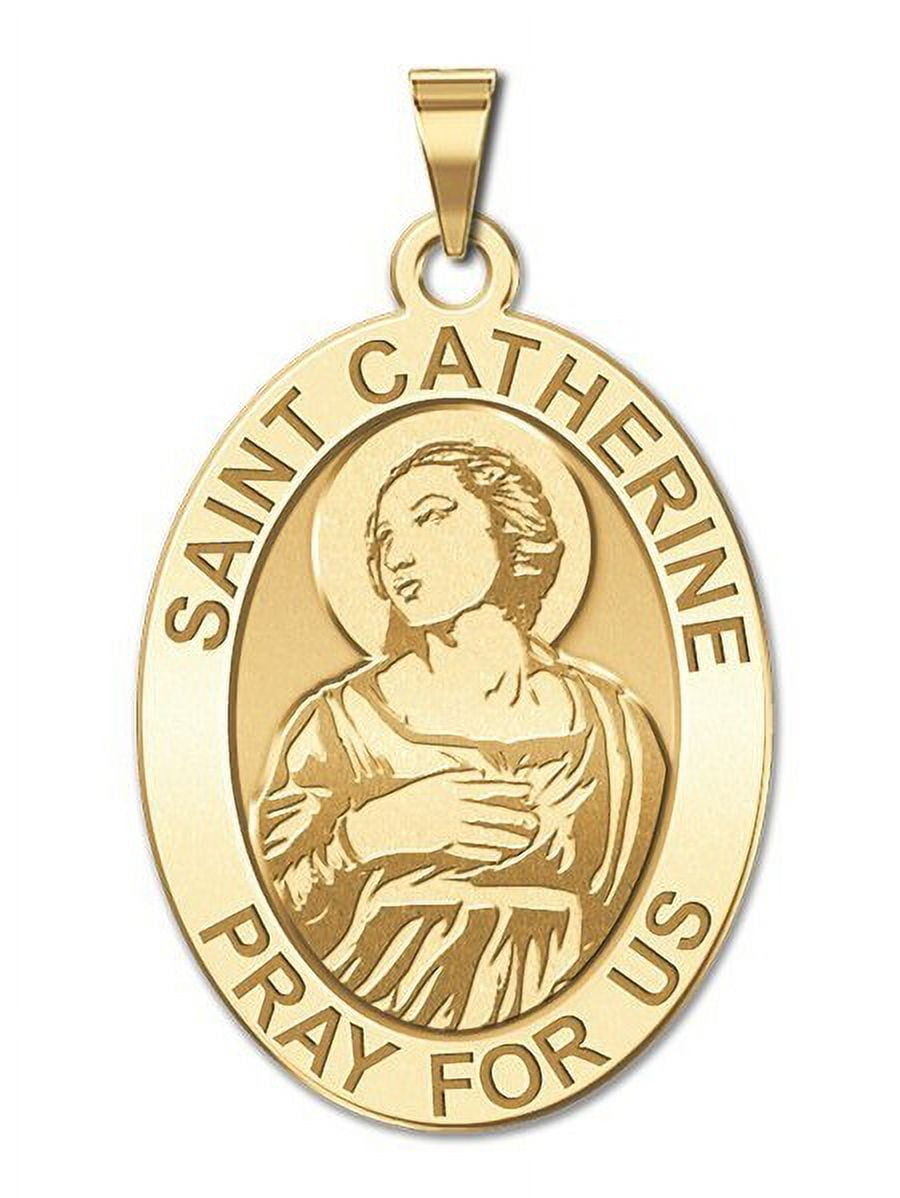 Saint Catherine of Alexandria OVAL Religious Medal 1/2 x 2/3 inch Size ...