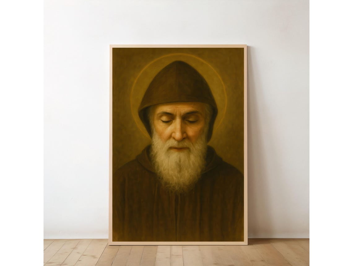 Saint Charbel Portrait: Maronite Monk Catholic Christian Wall Art ...