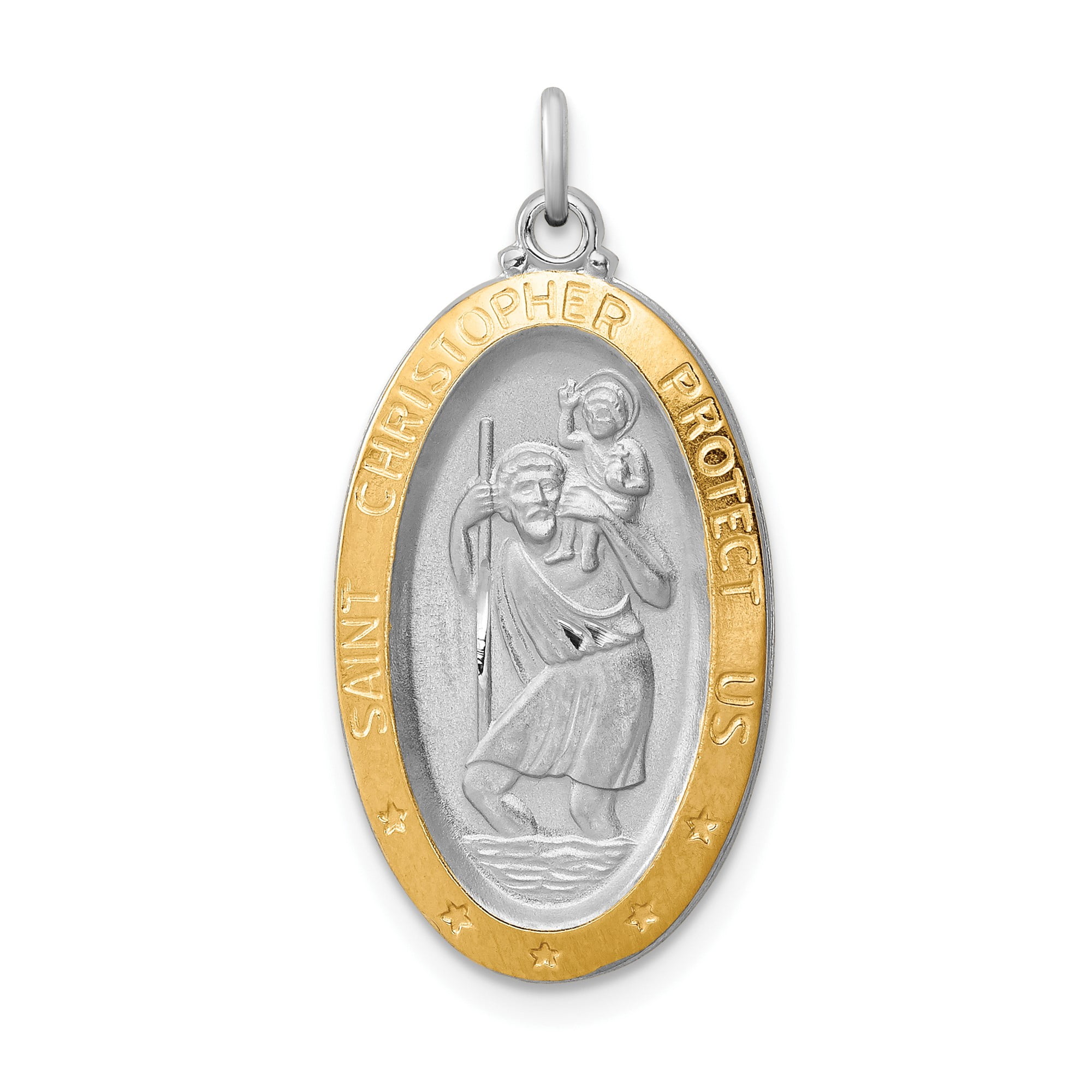Saint Christopher Medal for Protection Gold Vermeil Pendant Necklace ...