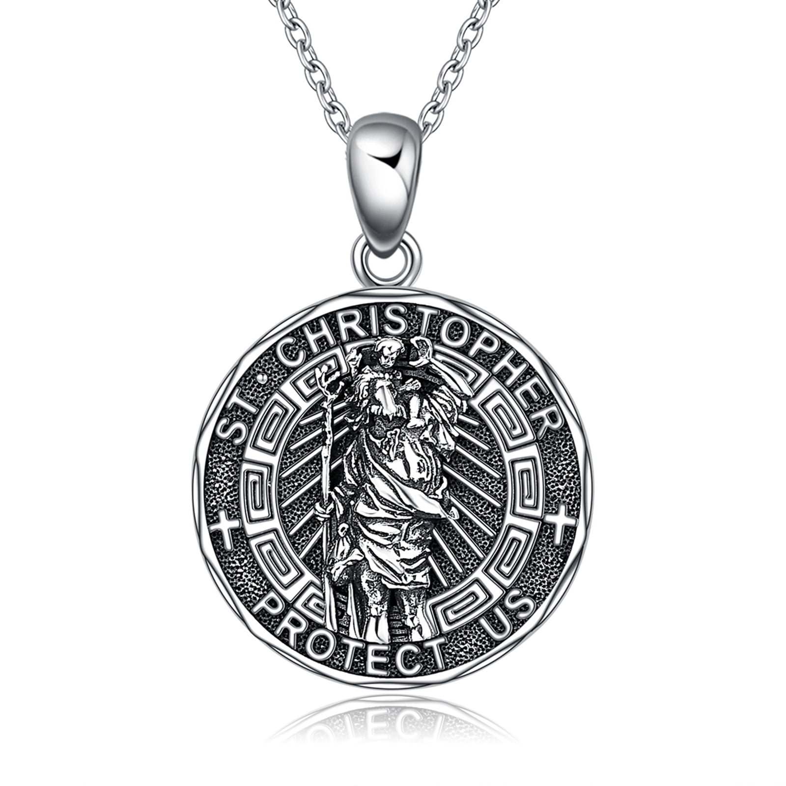 Saint Christopher Necklace Sterling Silver St Christopher Pendant ...