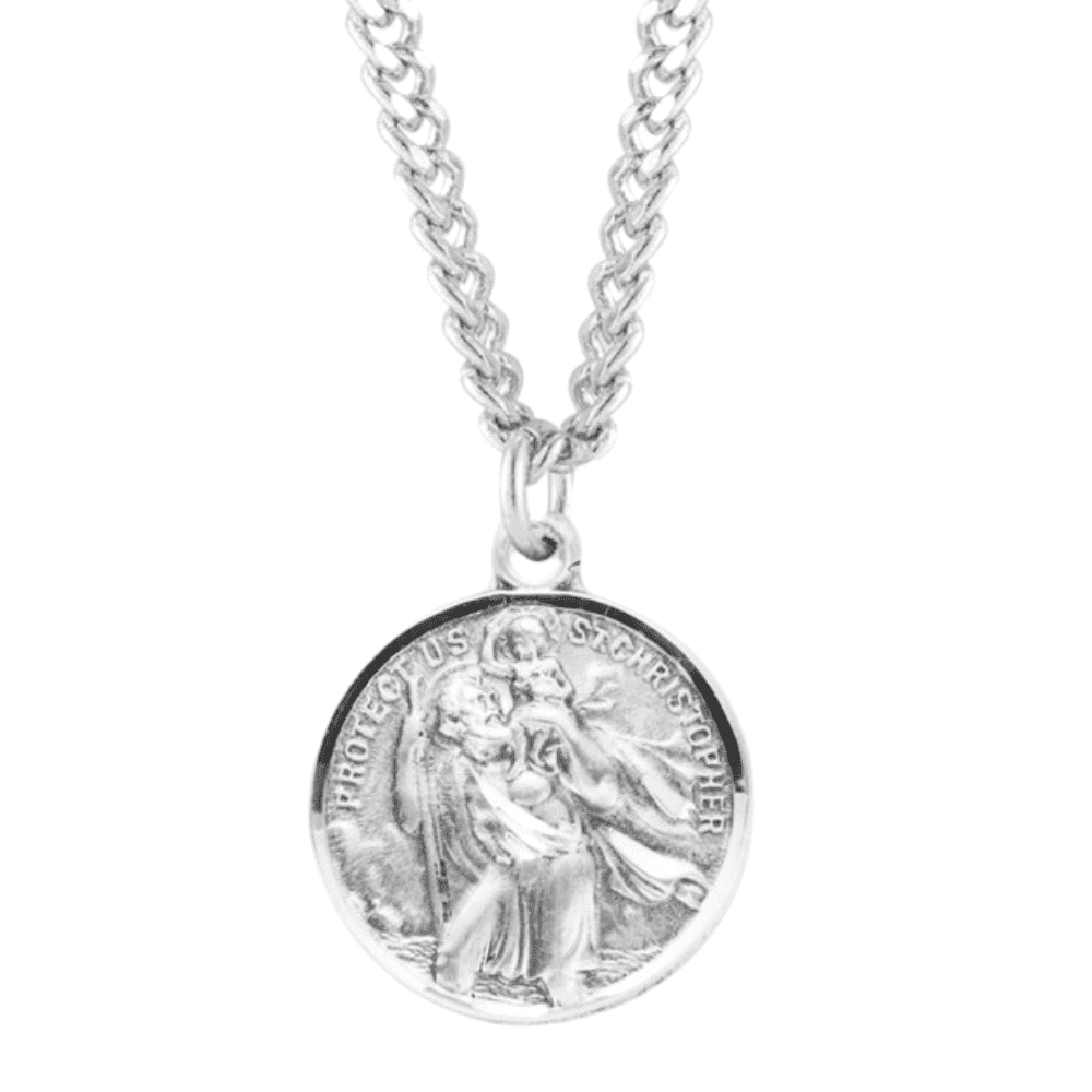 Saint Christopher and Saint Raphael Double Sided Sterling Silver Medal ...