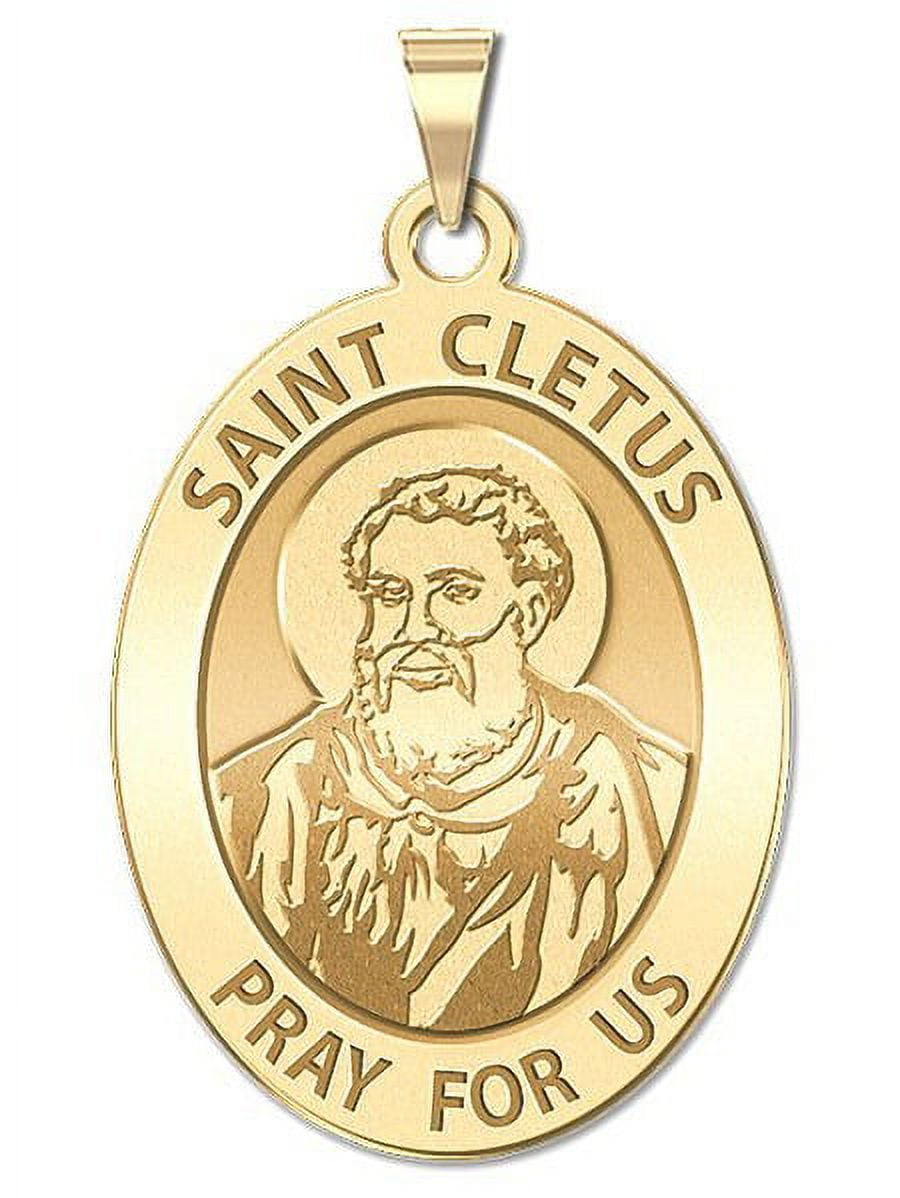 Saint Cletus Religious Medal - Oval - 1/2 X 2/3 Inch Size of Dime, 14k ...