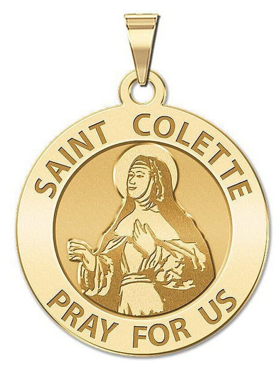 Saint Colette Round Religious Medal - - 2/3 Inch Size of Dime, Solid ...