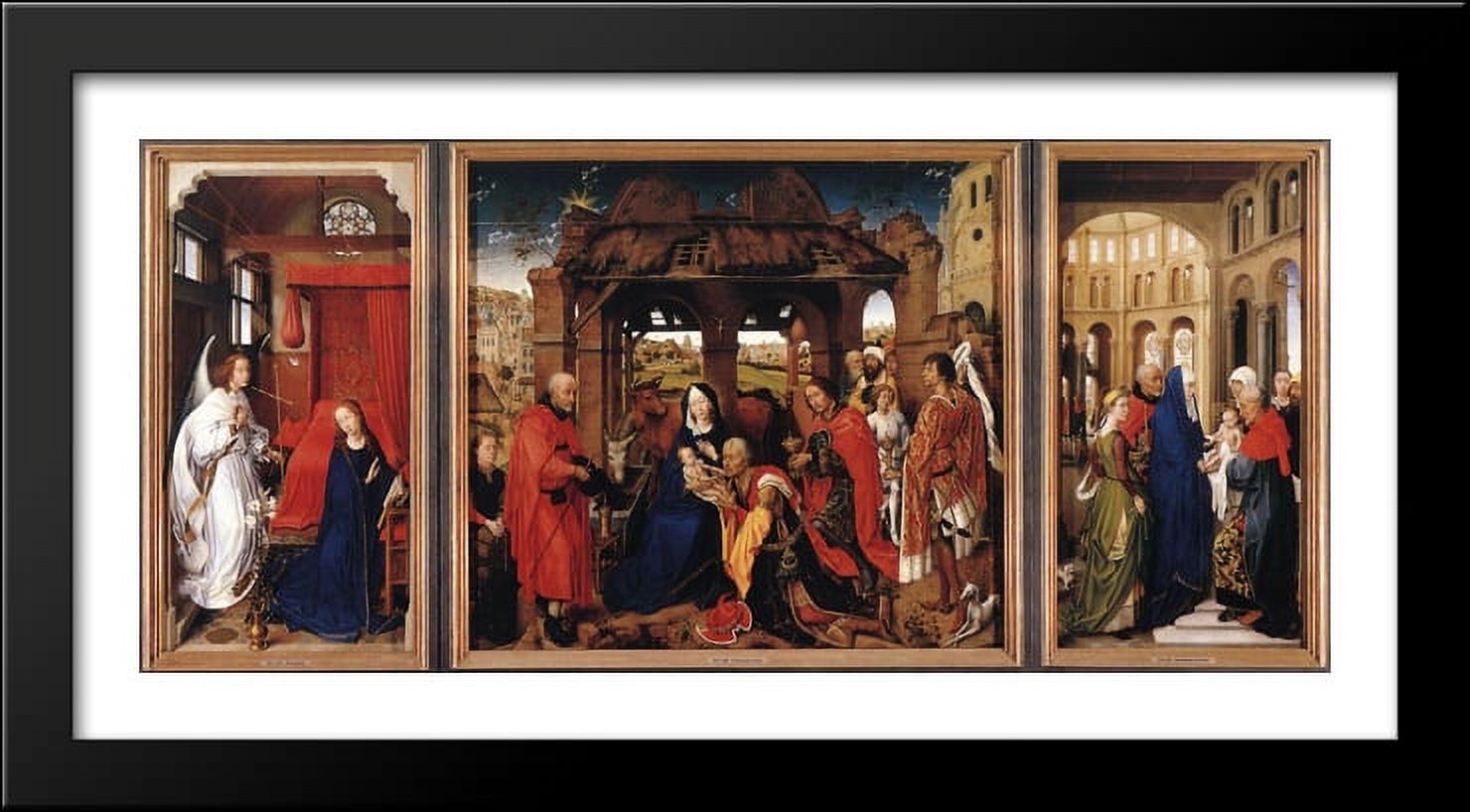 Saint Columba Altarpiece 40x20 Large Black Wood Framed Print Art by ...