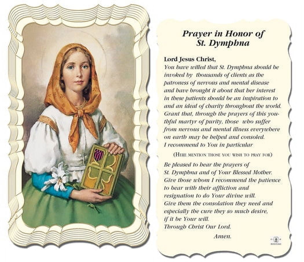 Saint Dymphna Catholic Prayer Holy Card with Prayer on Back, Pack of 50 - Walmart.com