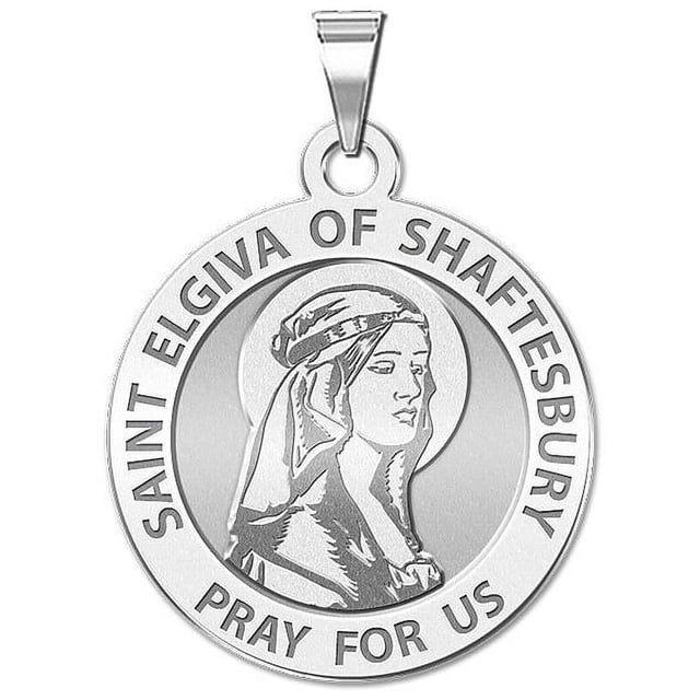 Saint Elgiva of Shaftesbury Round Religious Medal - 1 Inch Size of a ...