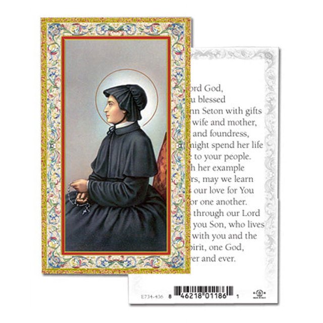 Saint Elizabeth Seton Gold-Stamped Catholic Prayer Holy Card with Prayer on Back, Pack of 100 ...