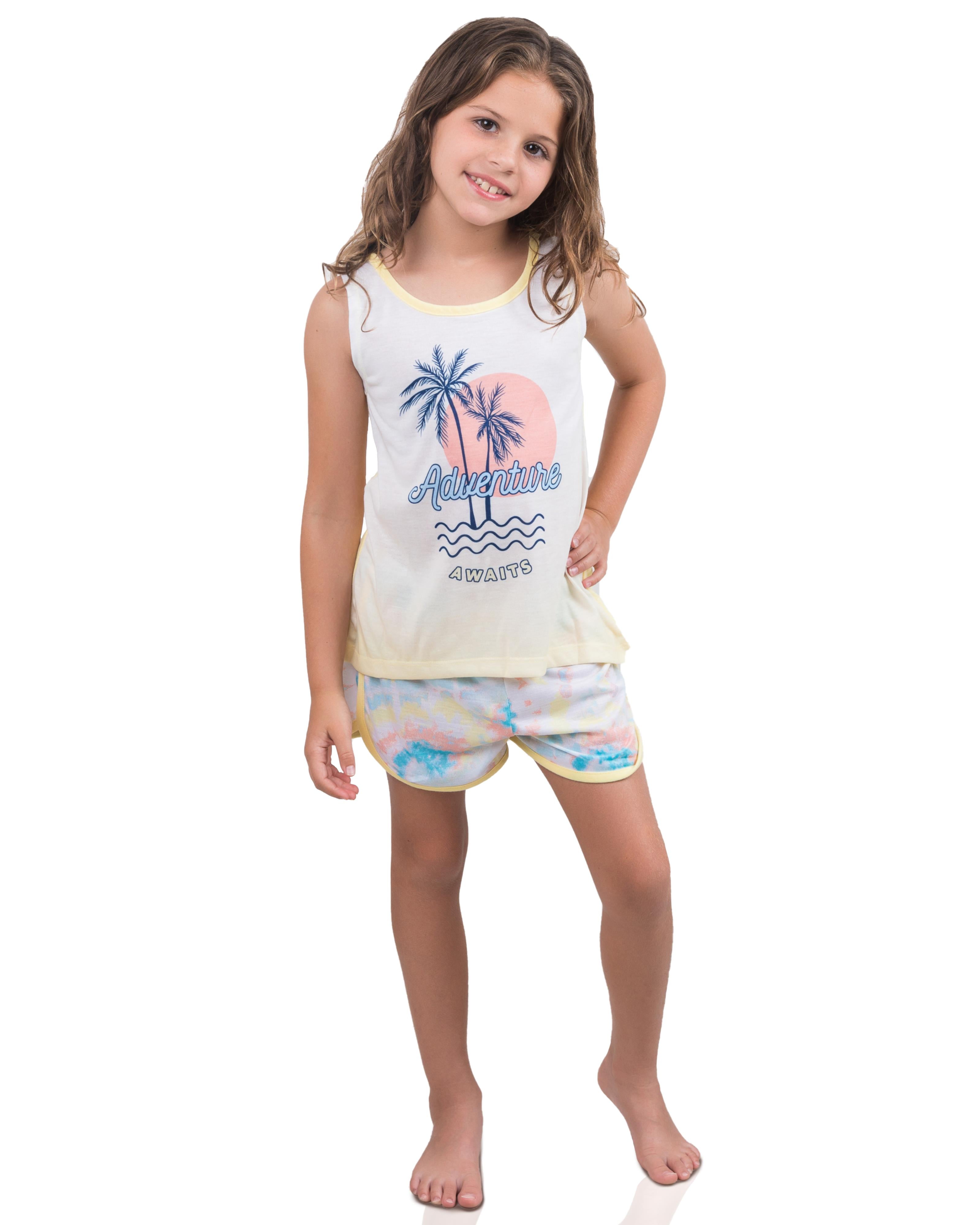 Saint Eve Little Girls 2 Piece Pajama Set, Stylish Sleepwear Tank and ...
