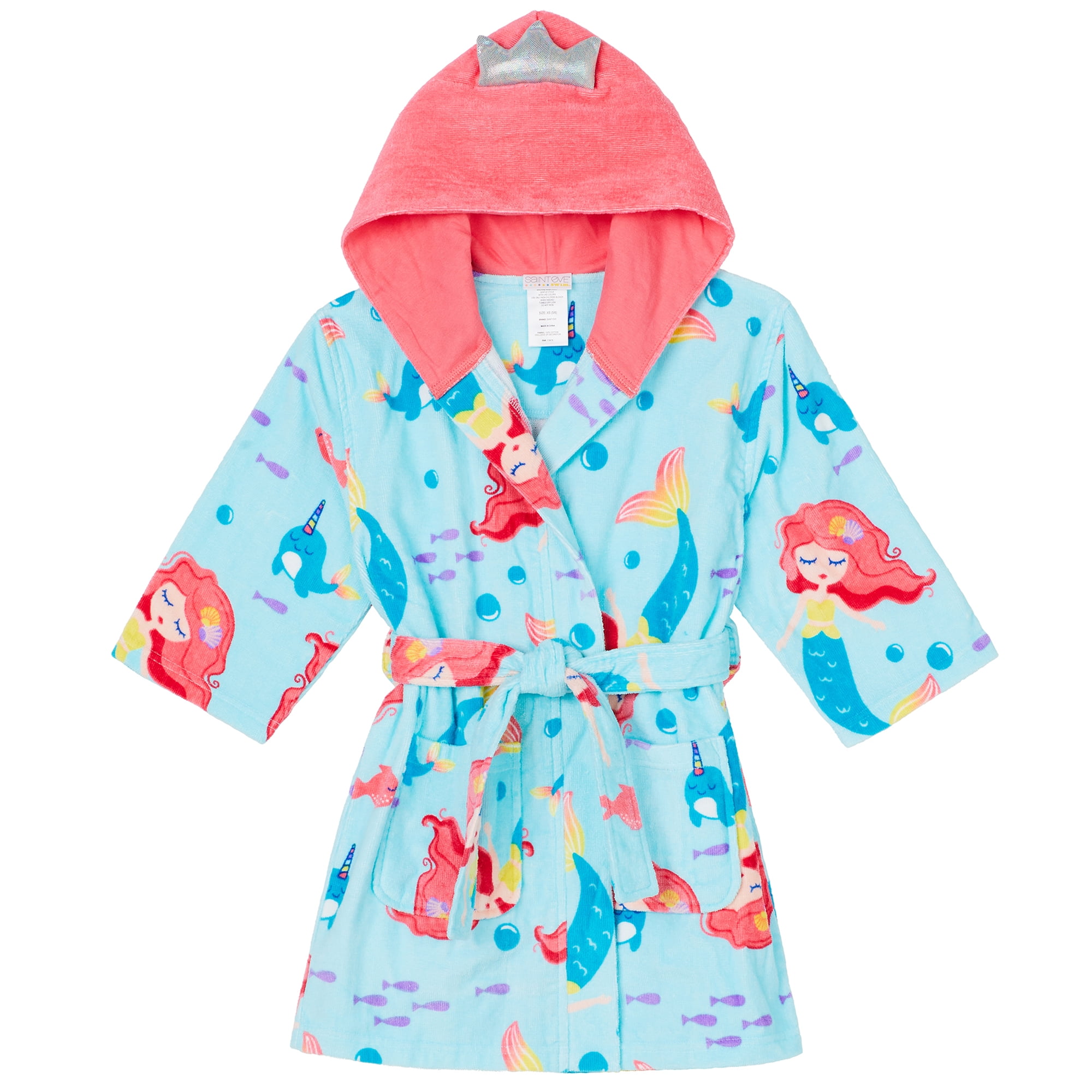 Saint Eve Kids Hooded Terry Swim and Beach Cover Up Robe for Boys and ...