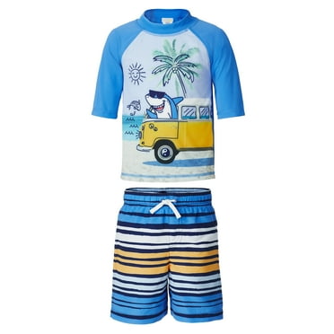 Big Chill Boys Swim Set - Boys Rash Guard Swim Set - UPF 50+ Rash Guard ...