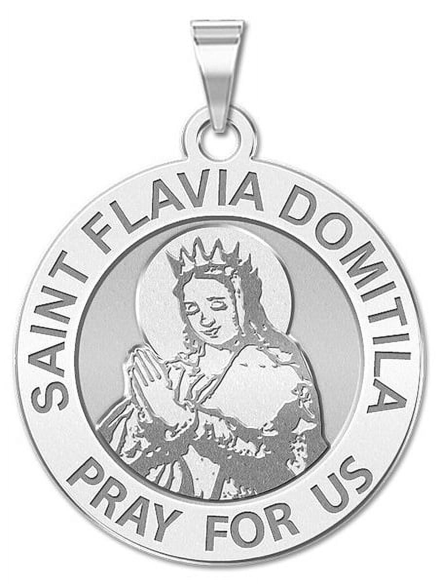 Saint Flavia Domitila Round Religious Medal - 3/4 inch Size of a Nickel ...