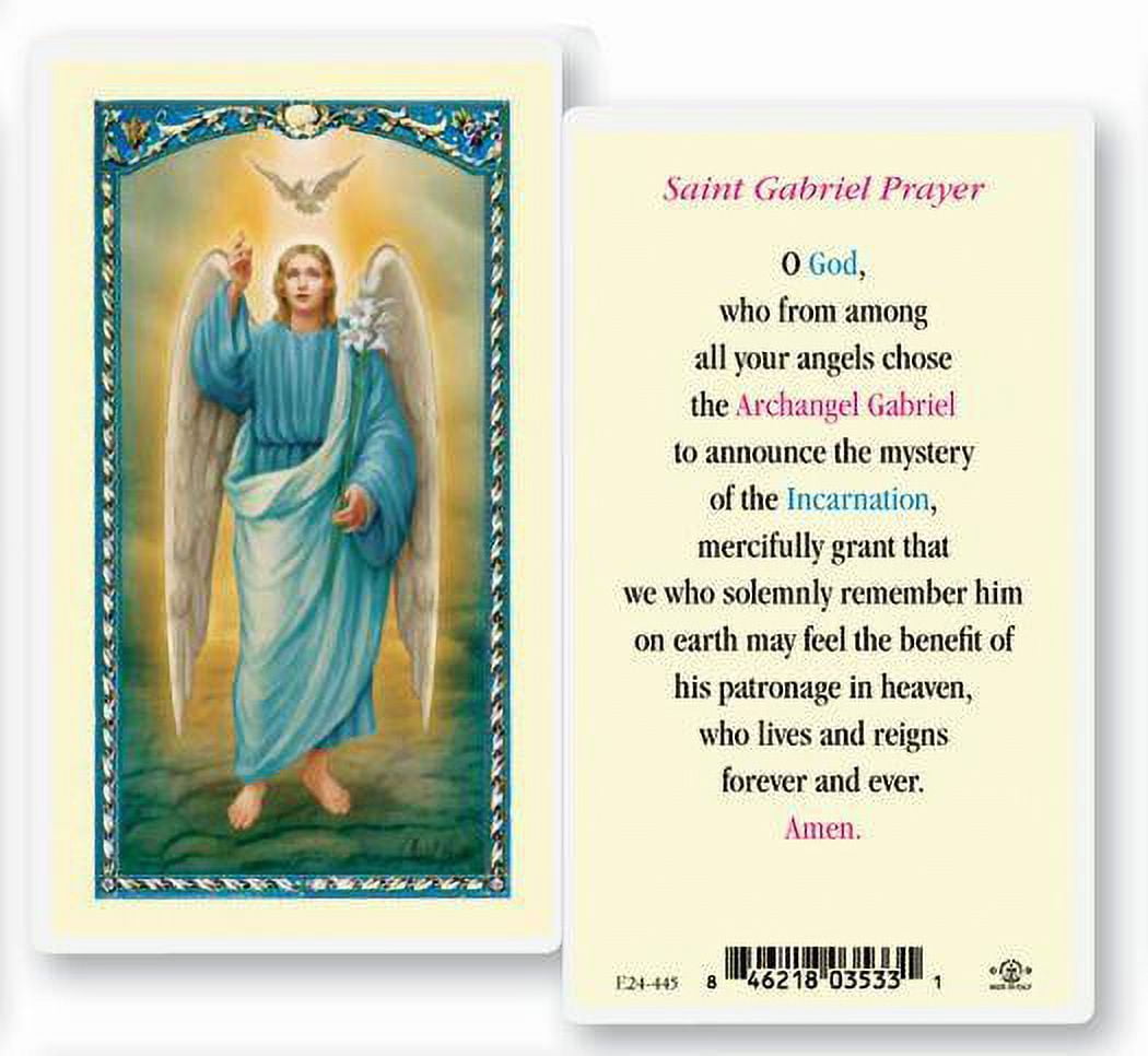 Saint Gabriel Laminated Catholic Prayer Holy Card with Prayer on Back ...