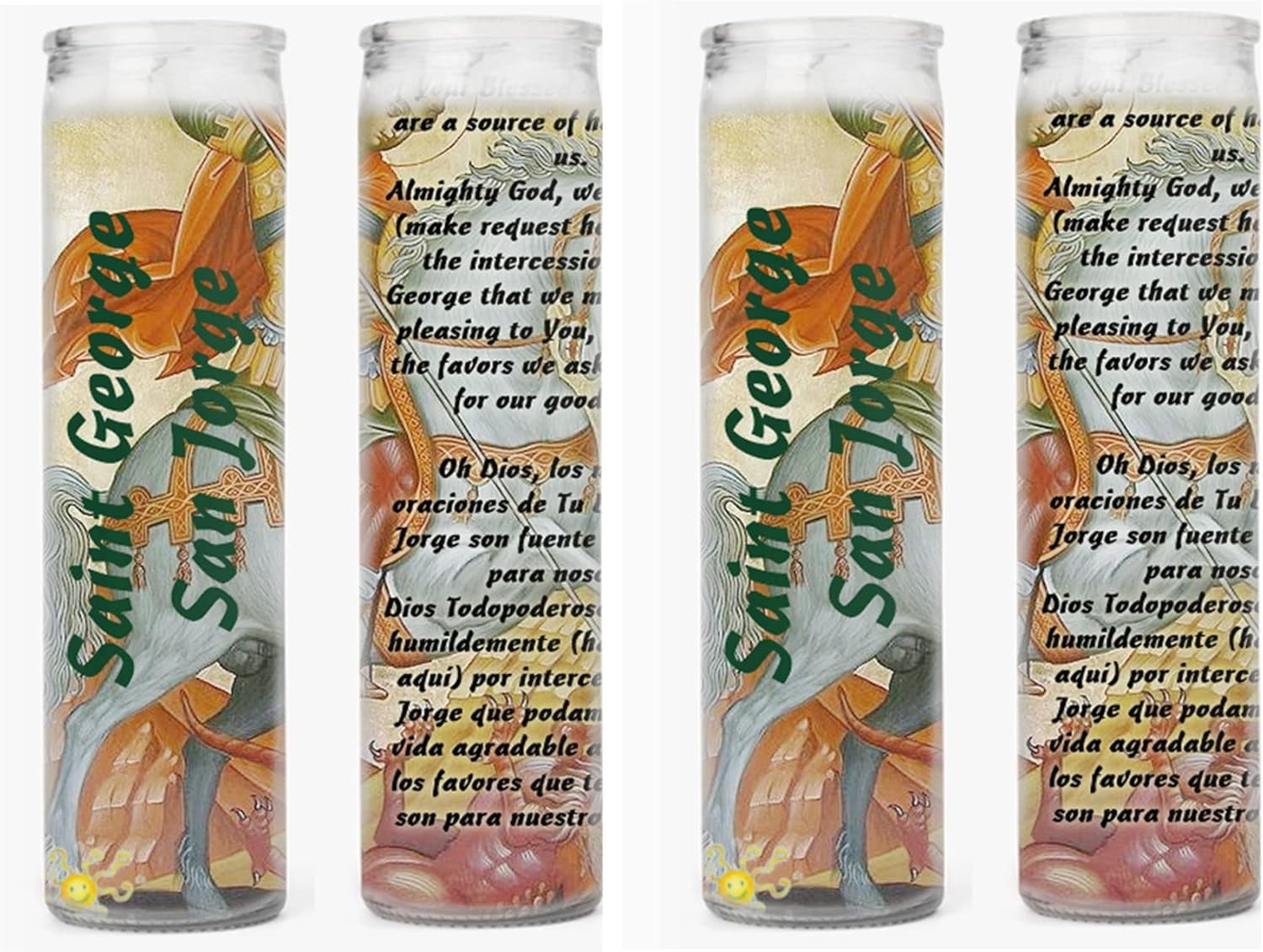 Saint George the Military Saint Patron of England Set of 2 or 4 Candles ...