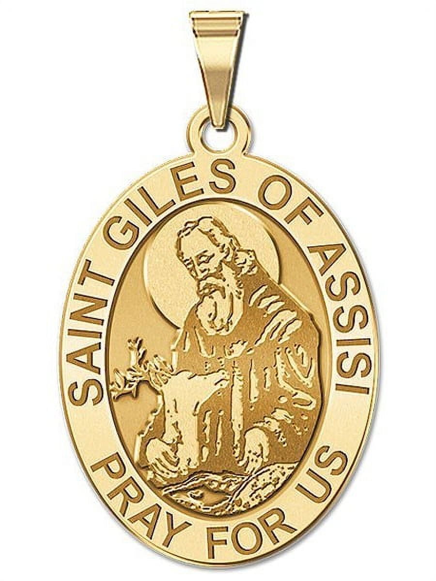 PicturesOnGold.com Saint Giles of Assisi Religious Medal - Oval Female ...