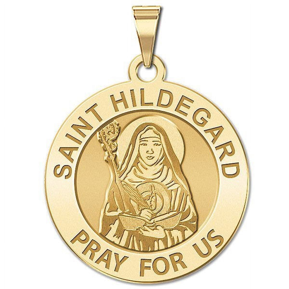 Saint Hildegard Round Religious Medal - 2/3 Inch Size of Dime, Solid ...