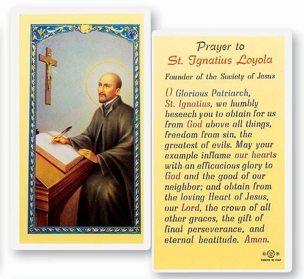 Saint Ignatius of Loyola Laminated Catholic Prayer Holy Card with ...