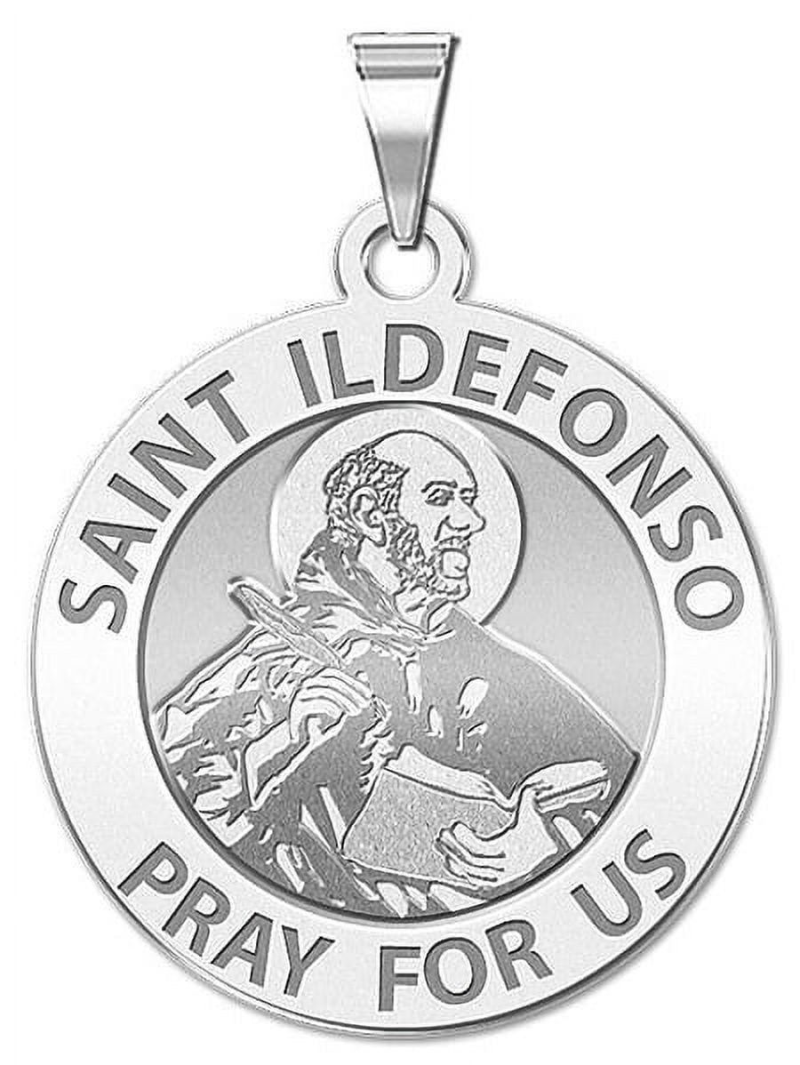 Saint Ildefonso Round Religious Medal - 2/3 Inch Size of Dime, Solid ...
