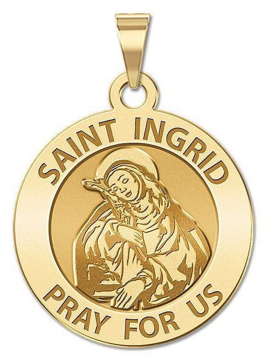 Saint Ingrid Round Religious Medal - 3/4 Inch Size of a Nickel -Solid ...