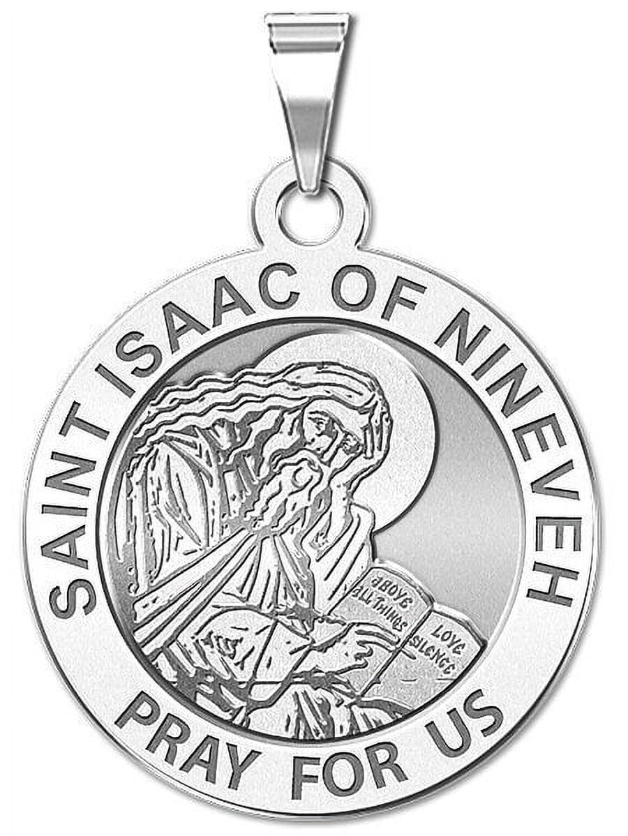 Saint Isaac of Nineveh Round Religious Medal - 2/3 Inch Size of Dime ...