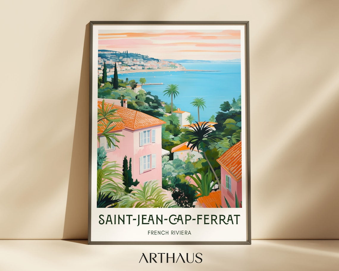 Saint-Jean-Cap-Ferrat Print France Wall Art Vintage French Riviera ...