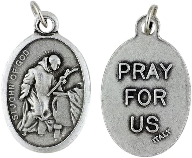 Saint John of God Patron of Those with Heart Disease Silver Oxidized ...