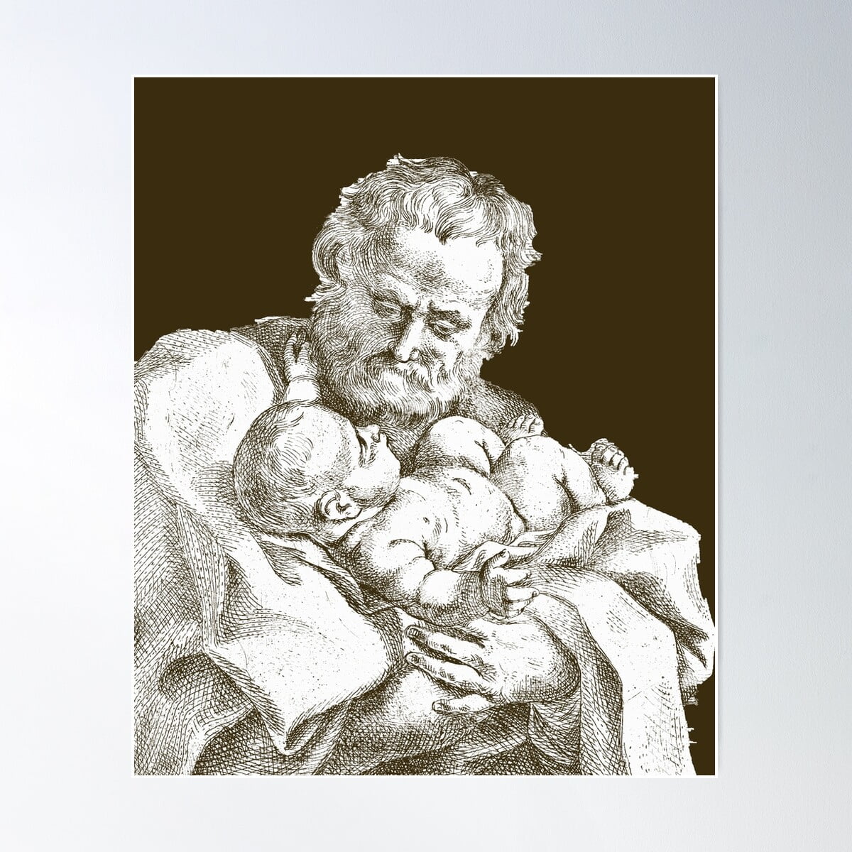Saint Joseph Holding The Infant Christ Poster Wall Art, Modern Wall ...