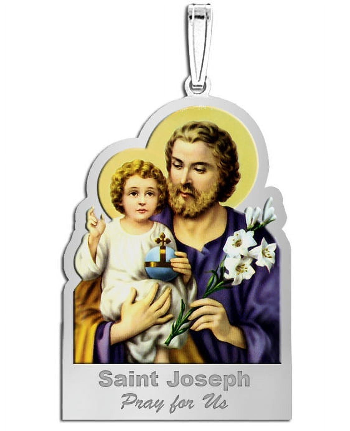 Saint Joseph Outlined Religious Medal Color - 1 in Size of a Quarter ...