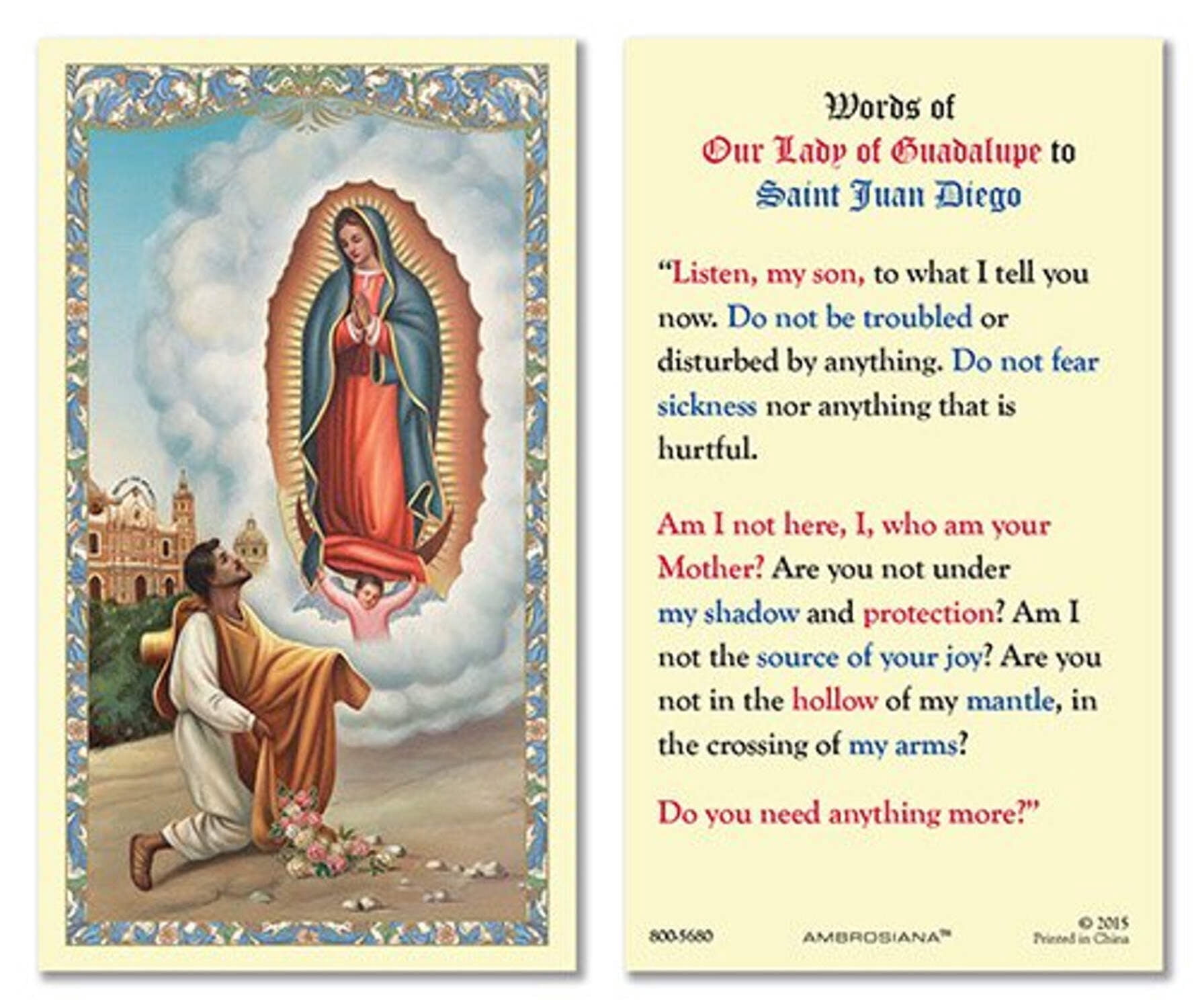 Saint Juan Diego Laminated Holy Card - 25/pk - Walmart.com