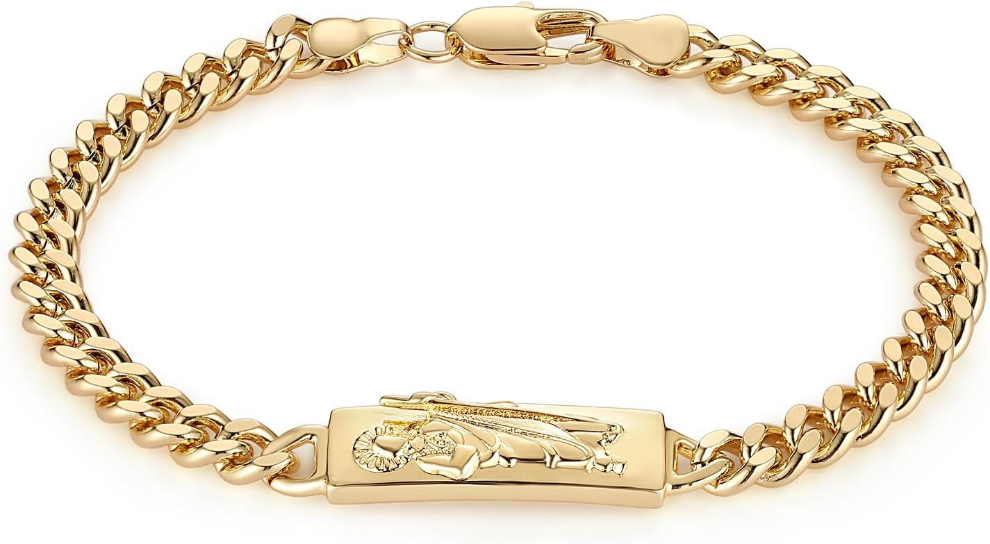 Saint Jude Bracelet for Women Dainty Retro Religious 14K Gold Plated ...