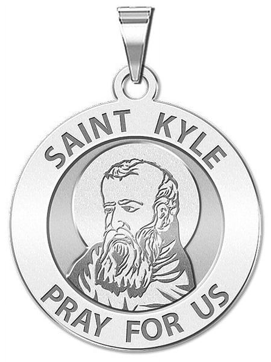 Saint Kyle Religious Medal - 1 Inch Size of a Quarter -Solid 14K White ...