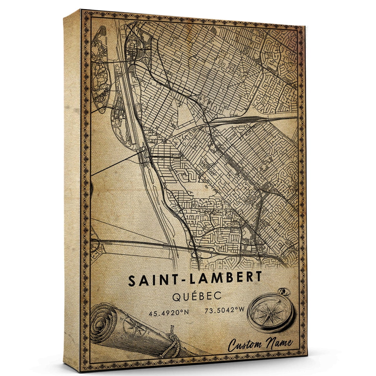 Saint Lambert Map Poster, Quebec Map Art Poster, Canvas, Saint Lambert ...