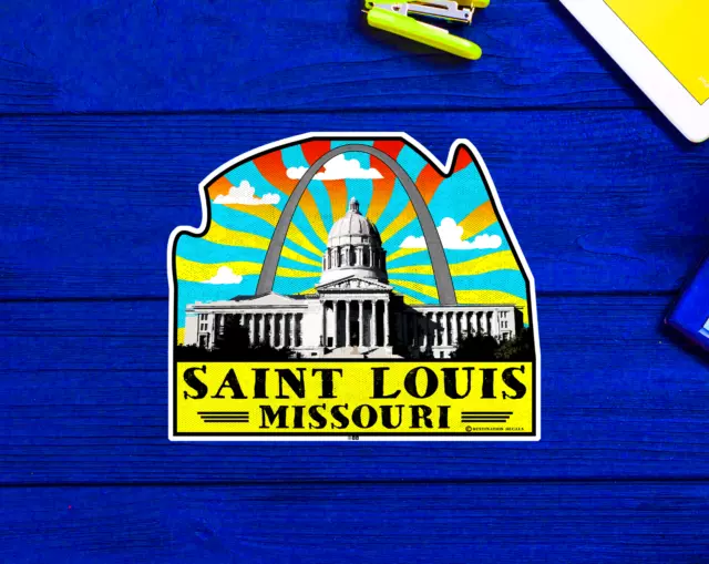 Saint Louis Missouri Gateway Arch State House Vintage Travel Sticker ...