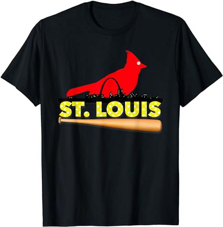 Saint Louis Red Cardinal Tshirt Eye Bird Ball and Skyline - Walmart.com