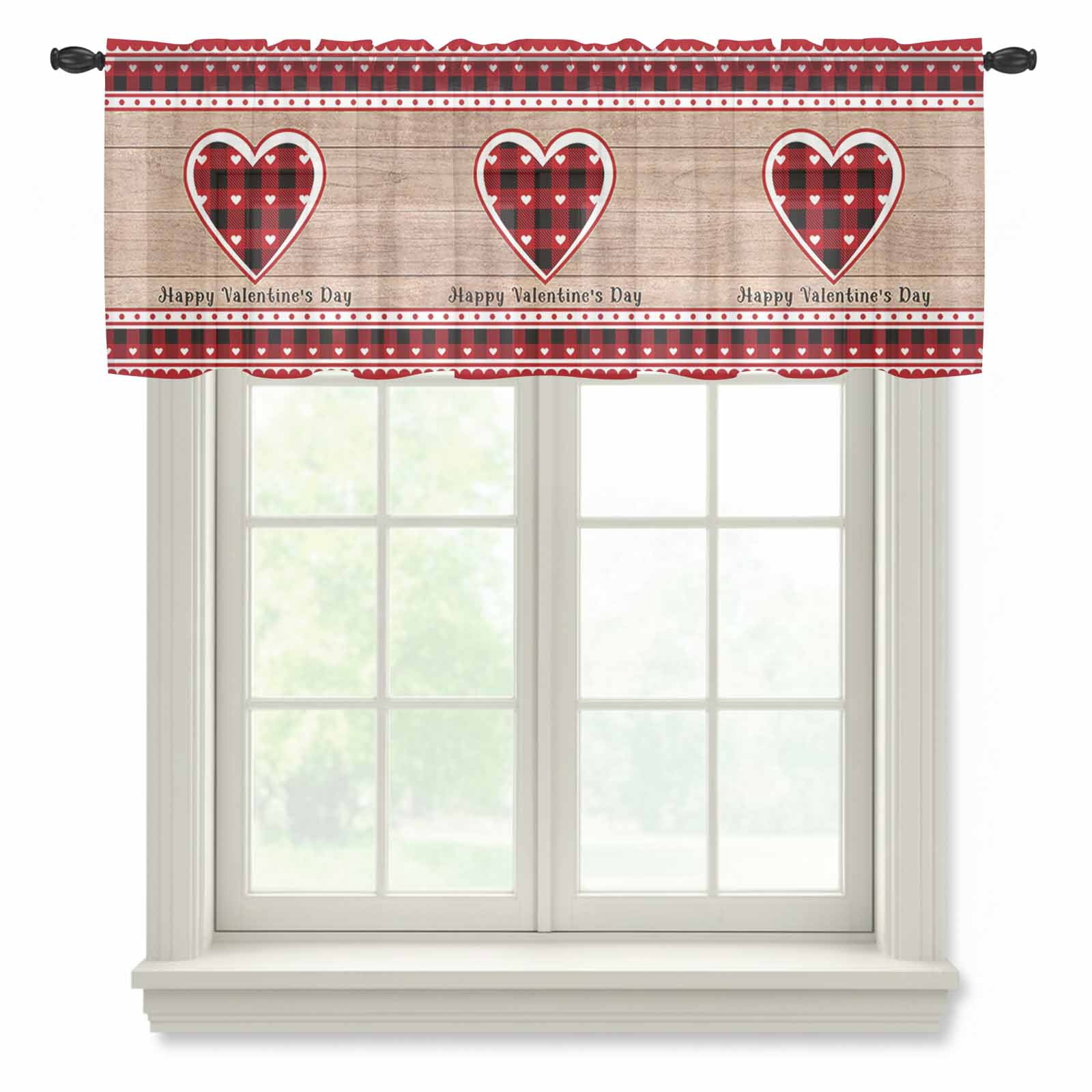 Saint Love Heart, Valance Curtains for Kitchen/Living Room/Bathroom ...