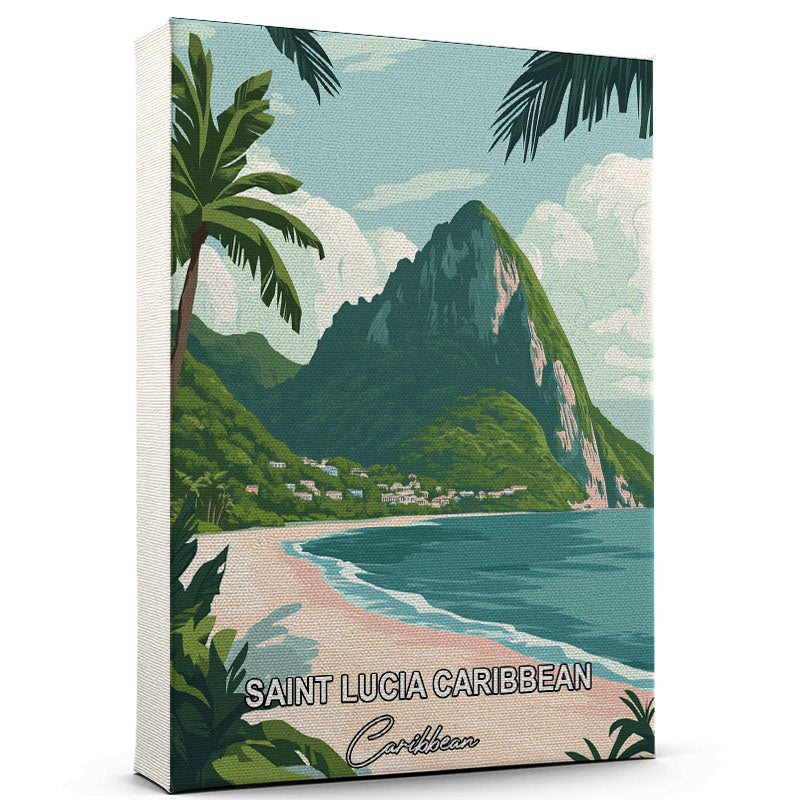 Saint Lucia Caribbean Travel Canvas Wall Art – Caribbean Canvas ...