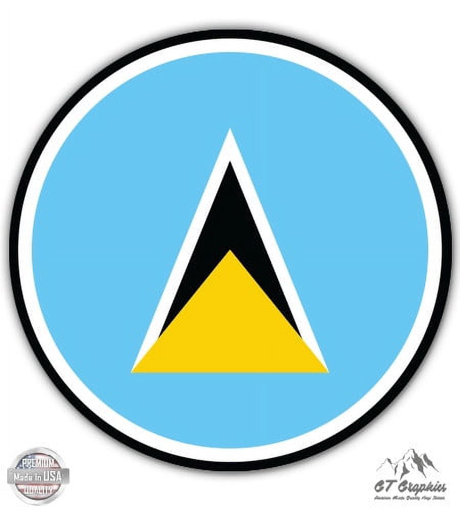 Saint Lucia Flag - 3" Vinyl Sticker - For Car Laptop I-Pad Phone Helmet ...