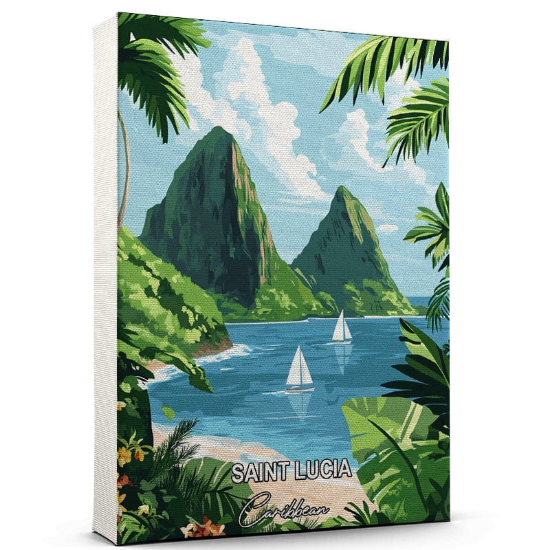 Saint Lucia Travel Canvas Wall Art – Caribbean Canvas – Travel-Inspired ...
