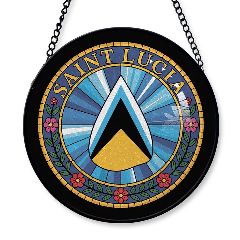 Saint Lucia Travel Decor Suncatcher Stained Glass Window Hanging, Gift ...