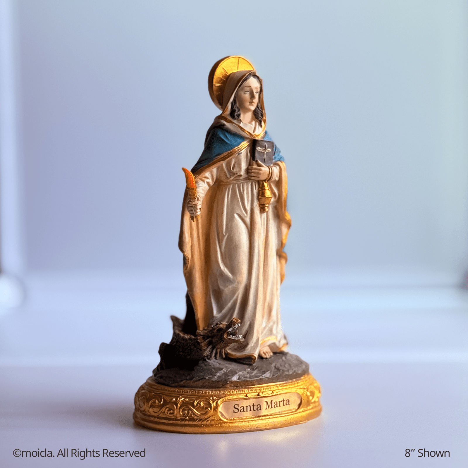 Saint Martha of Bethany Resin Statue - 8" Catholic Figurine | Santa ...