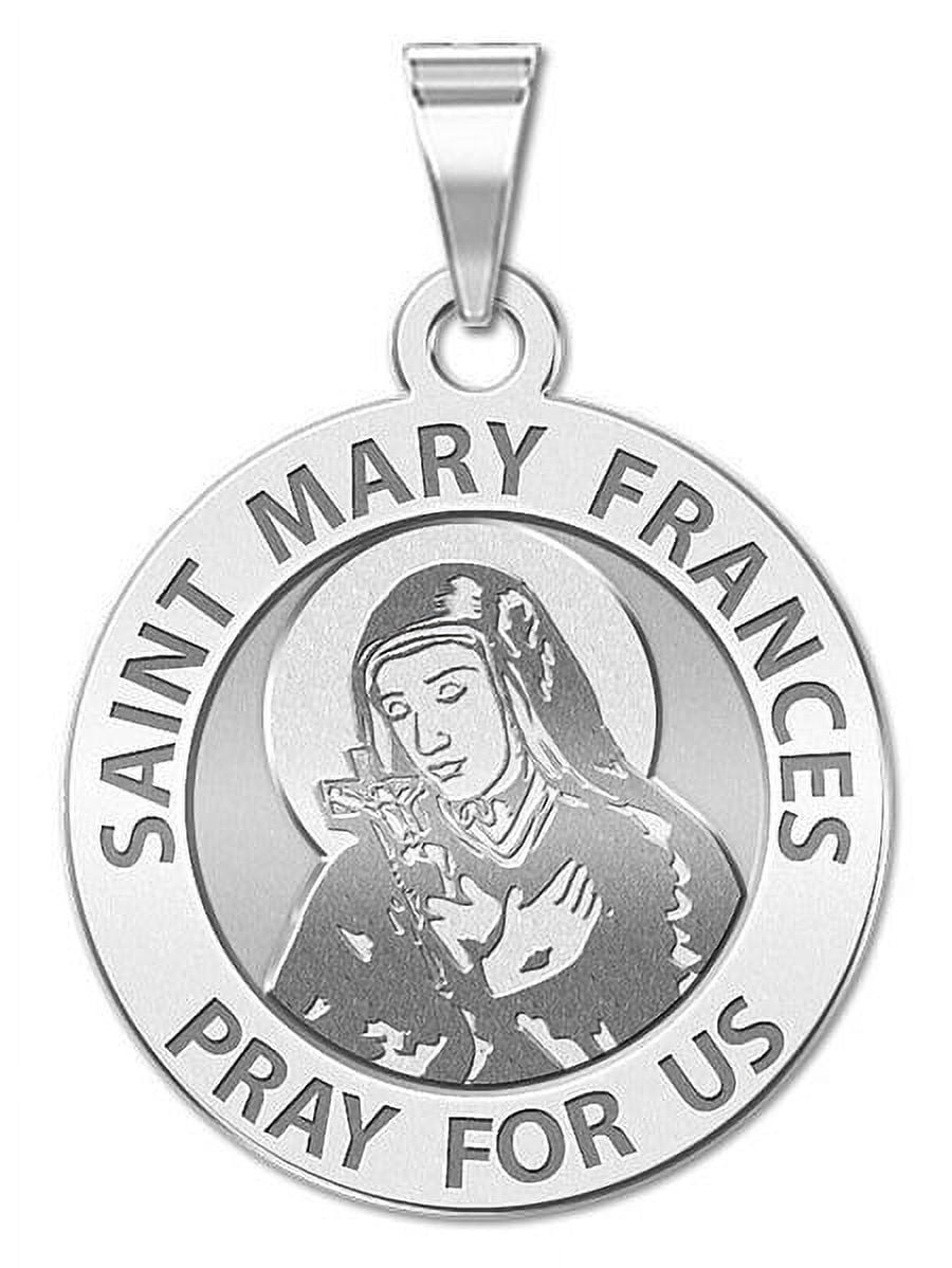 Saint Mary Frances Religious Medal - 2/3 Inch Size of Dime, Solid 14K ...