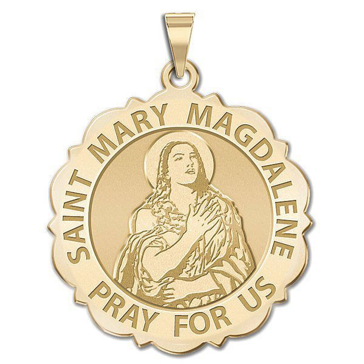 Saint Mary Magdalene Scalloped Religious Medal - 2/3 Inch Size of Dime ...