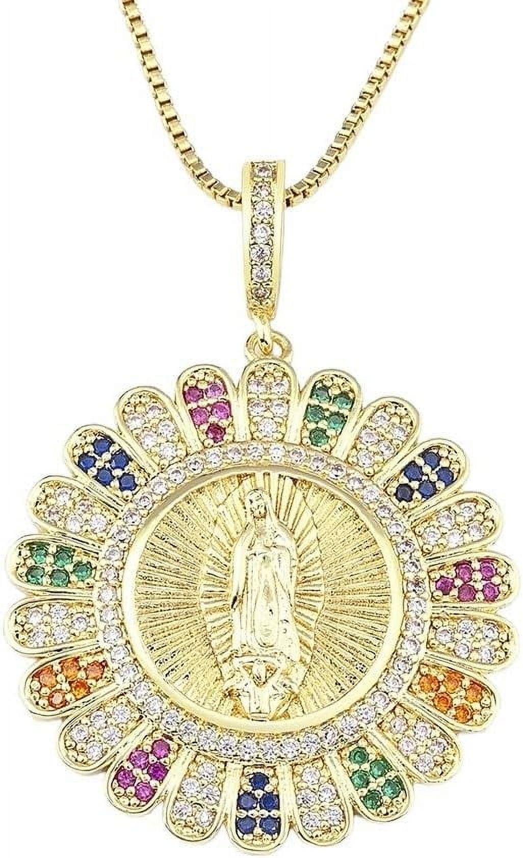 Saint Mary Virgen De Maria Medal Medallion Necklace,Medal Necklace for ...