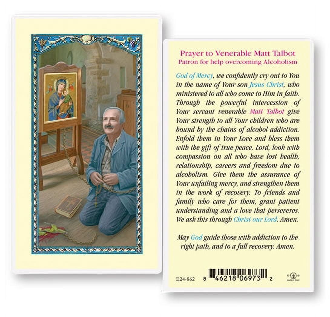 Saint Matt Talbot Laminated Catholic Prayer Holy Card with Prayer on ...