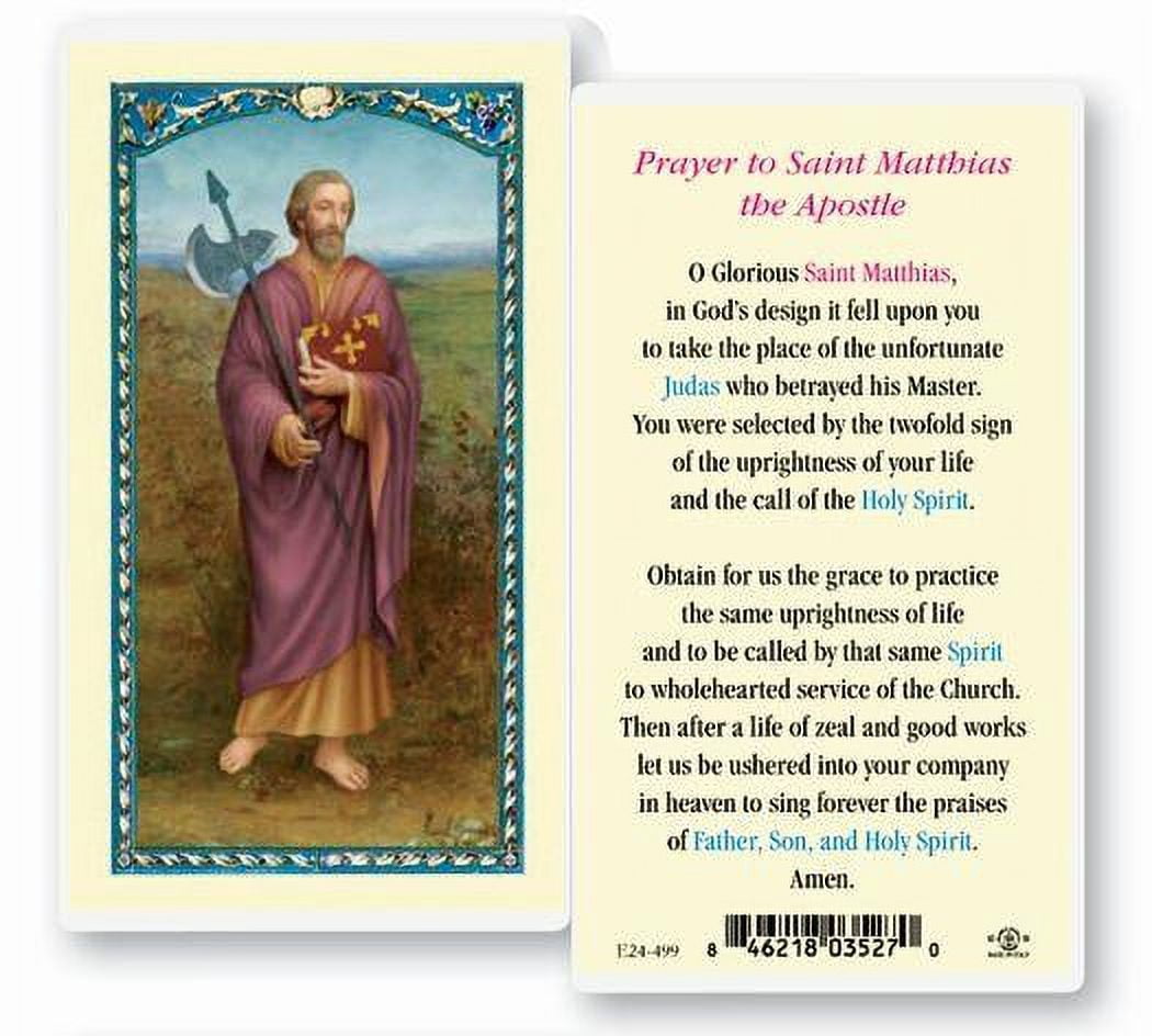 Saint Matthias Laminated Catholic Prayer Holy Card with Prayer on Back ...