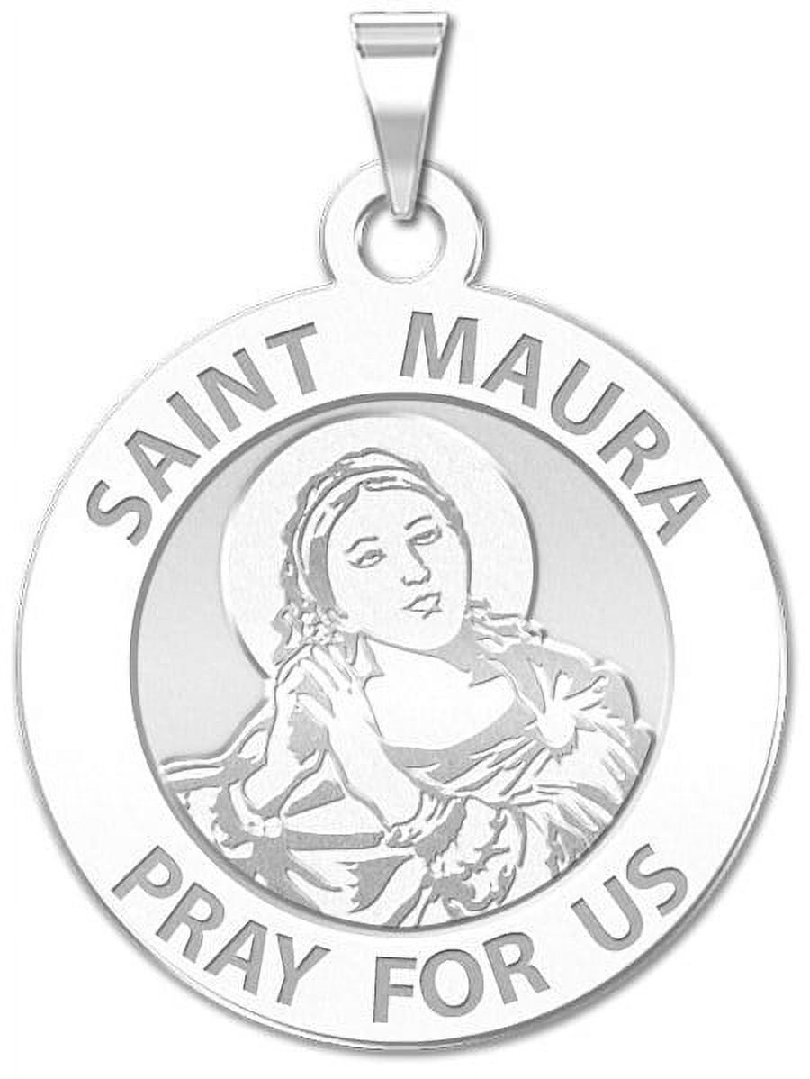 Saint Maura Religious Medal - 2/3 Inch Size of Dime, Sterling Silver ...