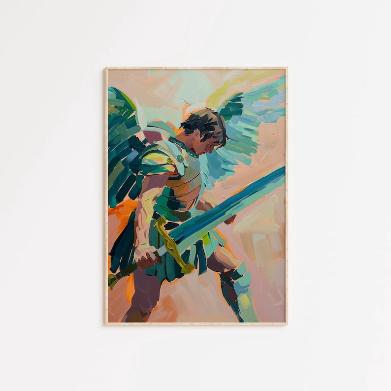 Saint Michael The Archangel Modern Christian Art Downloadable Prints ...