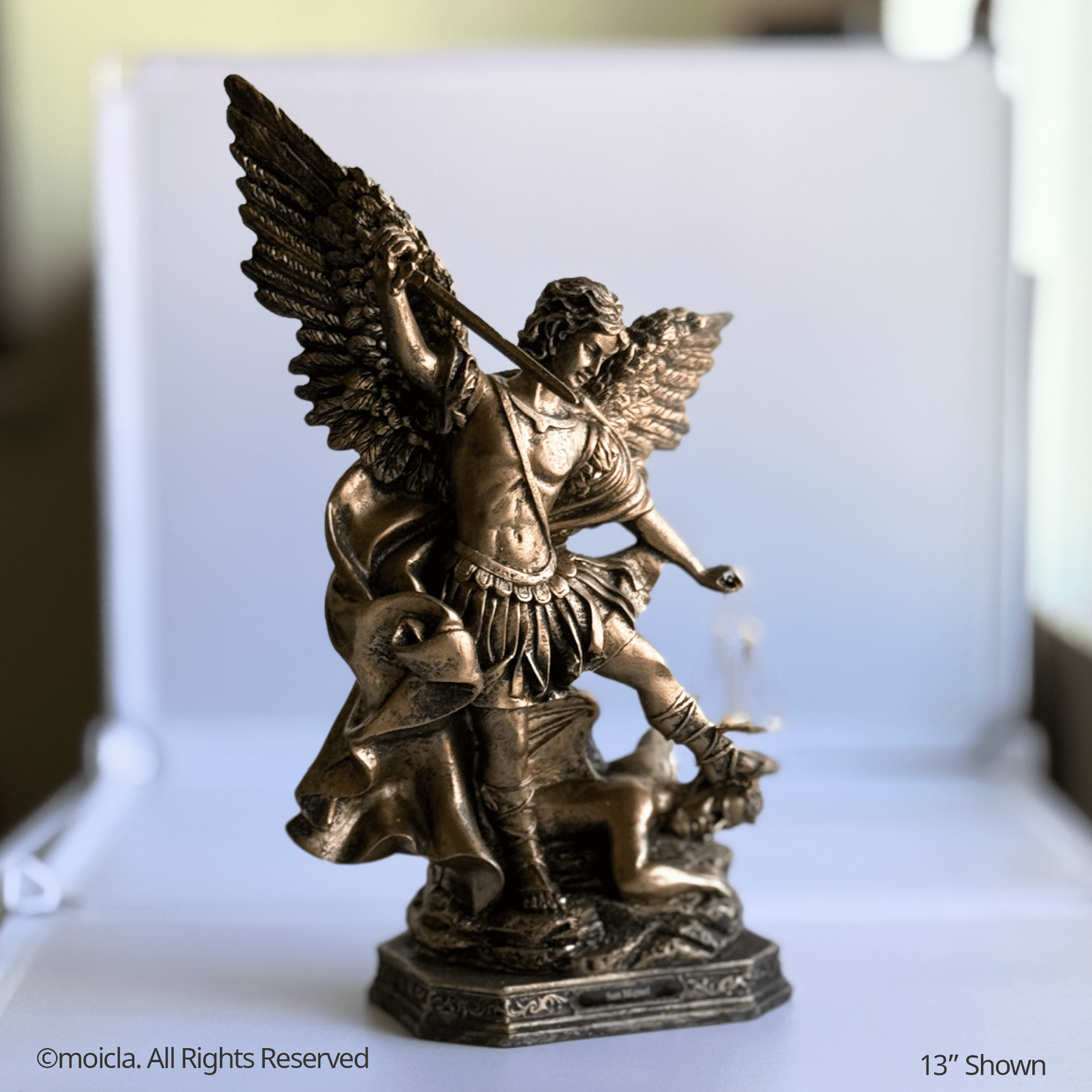 Saint Michael Archangel Resin Statue - 13" Catholic Figurine - Walmart.com