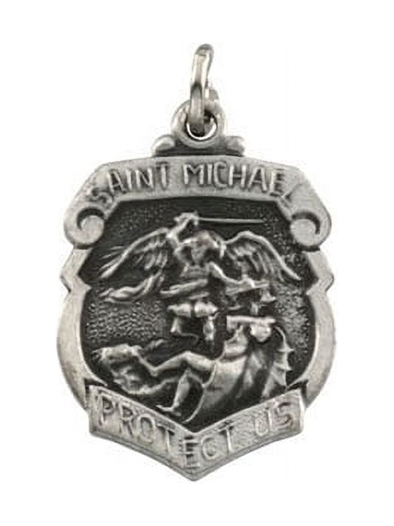 Saint Michael Badge Religious Medal - Sterling Silver- 1/2 Inch X 2/3 ...