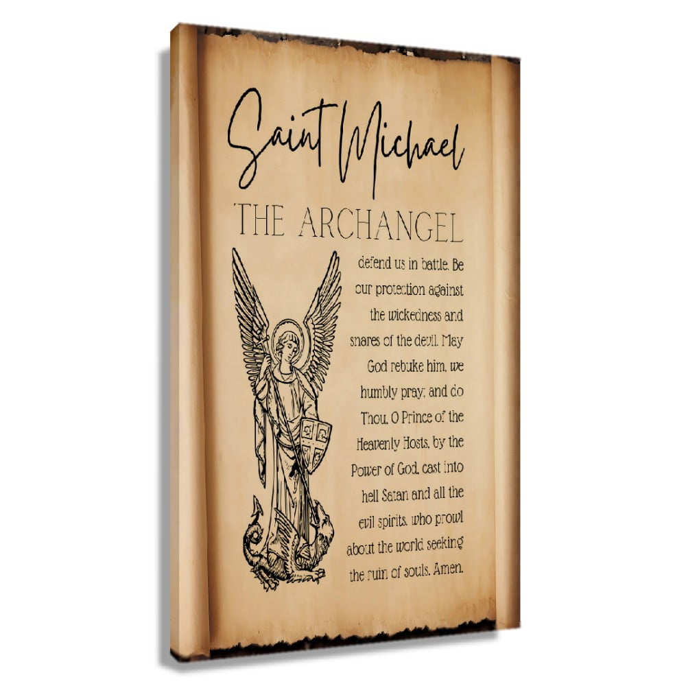 Saint Michael Canvas Wall Art The Archangel Quote Poem Poster, Vertical ...