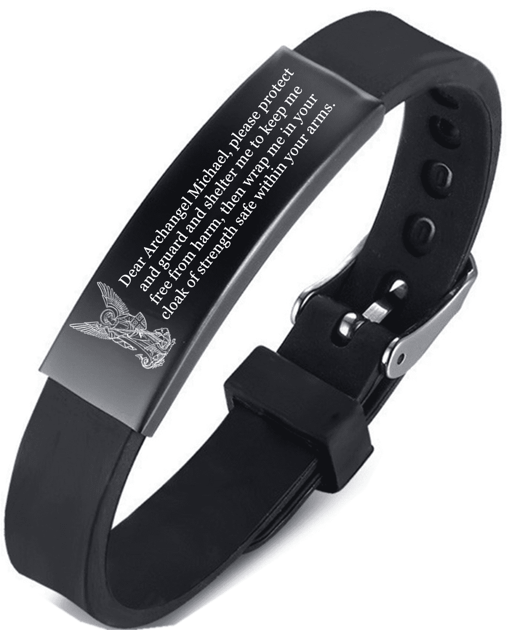 Saint Michael the Defender Archangel Prayer Silicone Bracelet Bangle ...